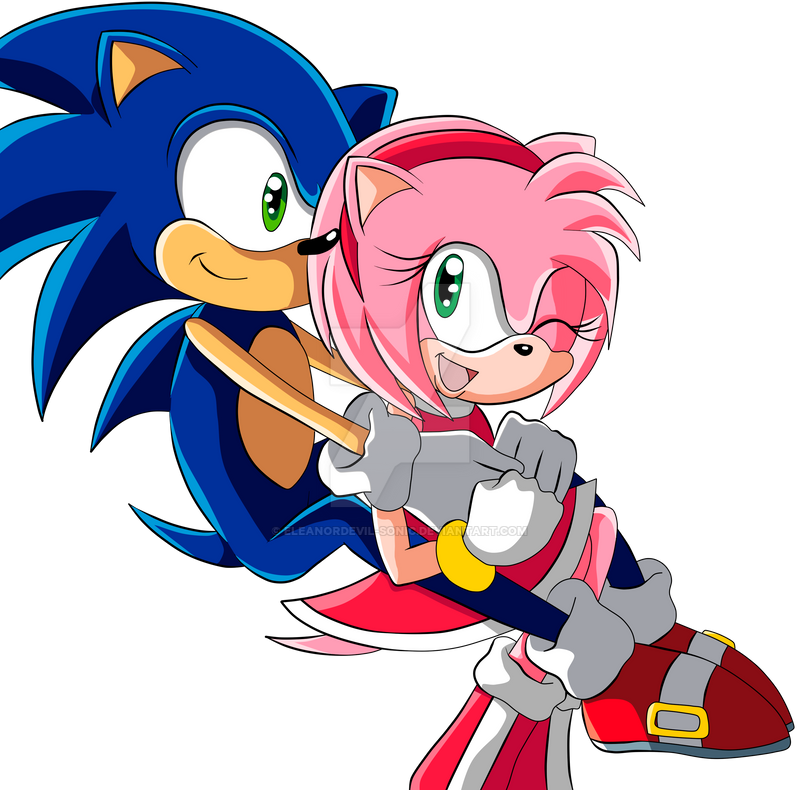 Sonic X Sonamy Amy Carrying Sonic On Her Back By Sonicx342 On Deviantart