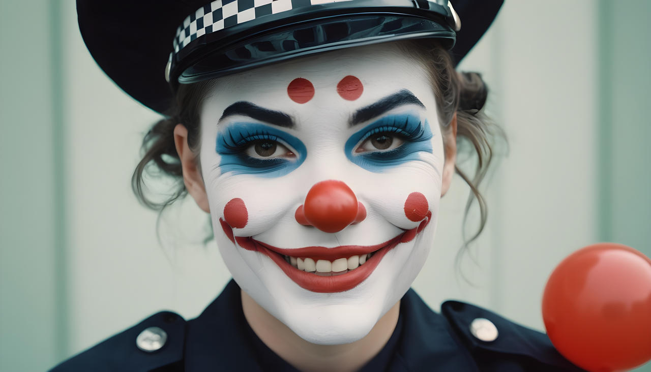 Teasing Flirty Looking Clown Girl Officer By S Woof On Deviantart
