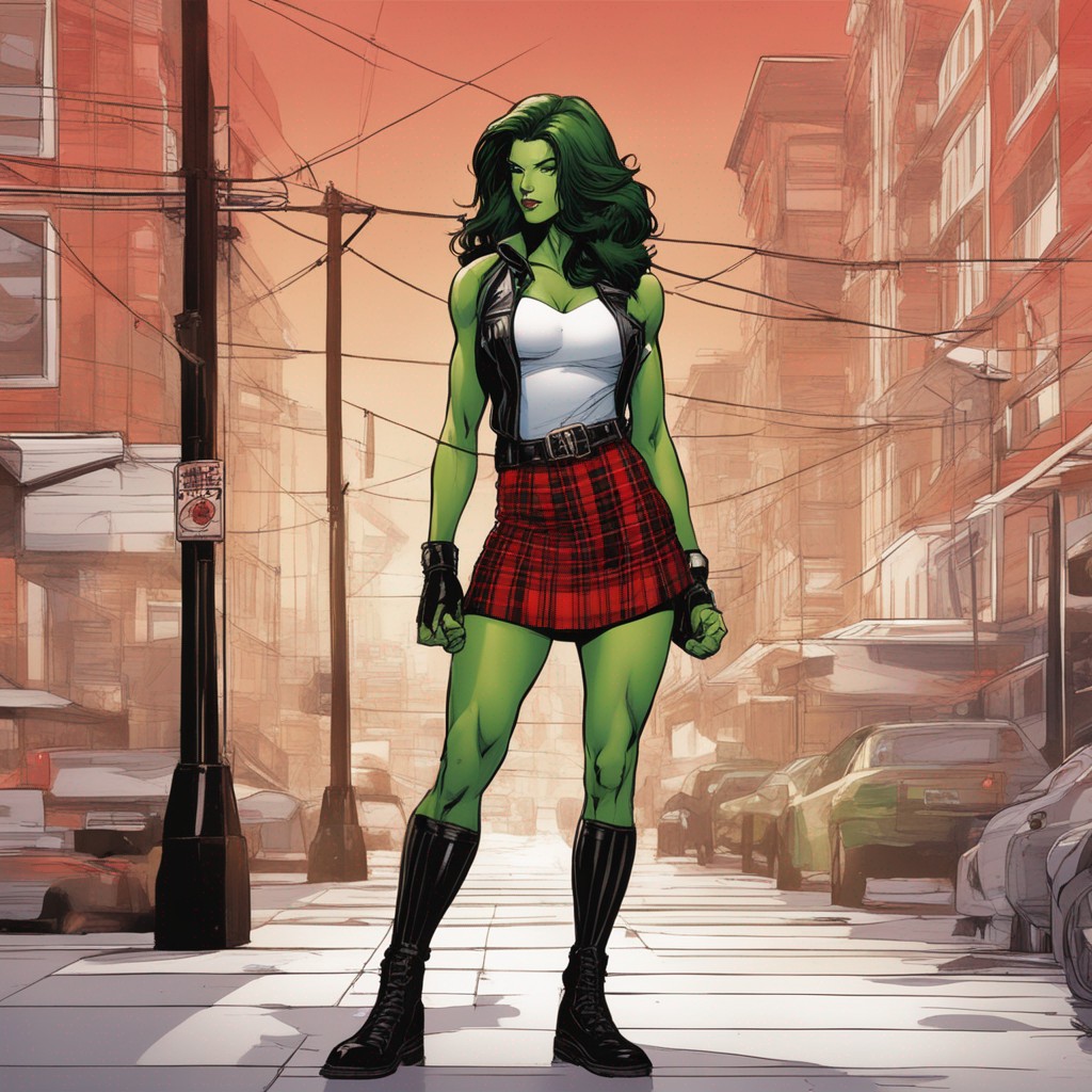 She Hulk In Cute Sexy Punklook By Mort Aux Arts On Deviantart