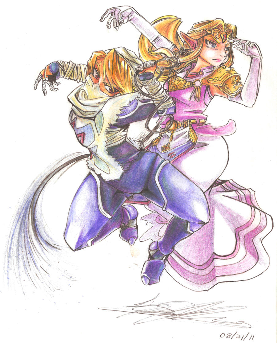 Zelda To Sheik W Color Pencils By Lunarmew On Deviantart