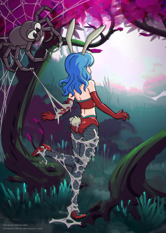 Wild Bunnygirl Spider Cocooned By Stickyscribbles On Deviantart