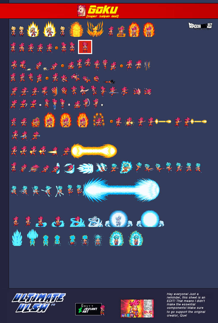 Goku Ssj God Whis Gi Sprite Sheet Ulsw By Dryy7 On Deviantart