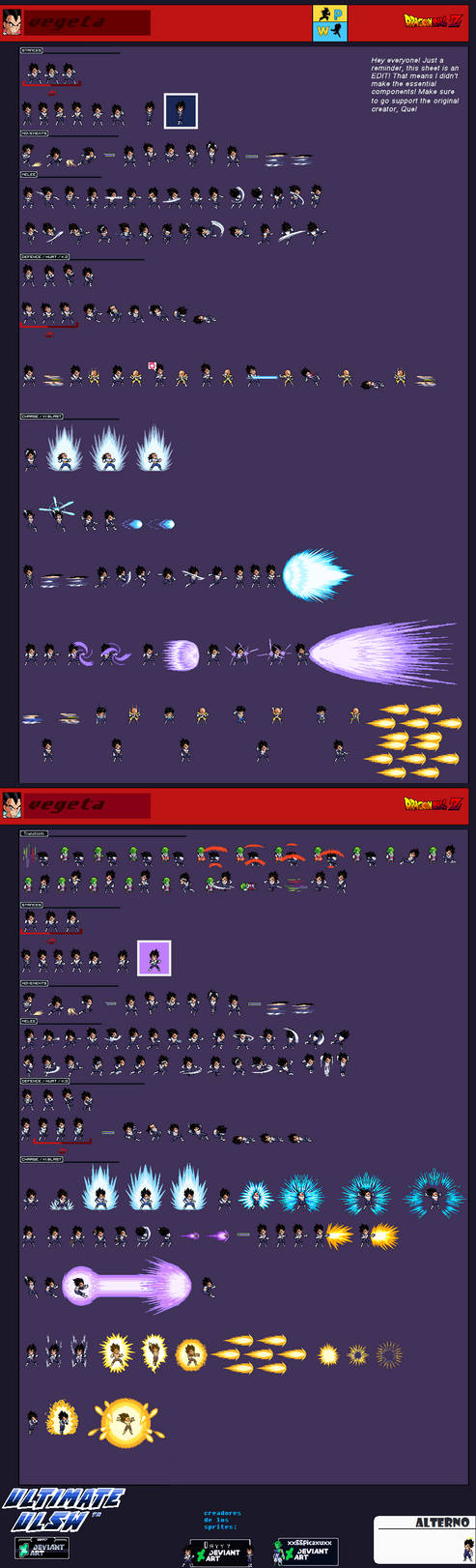 Vegeta Freezer Saga Sprite Sheet Ulsw By Dryy7 On Deviantart