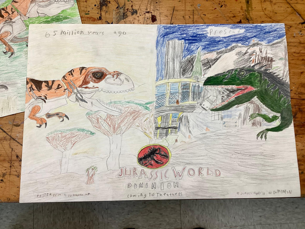 Rex Vs Giga Jurassic World Dominion Movie Poster By Brandontsw2 On