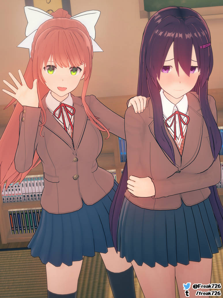 Monika And Yuri Pinup By Fefreak726 On Deviantart