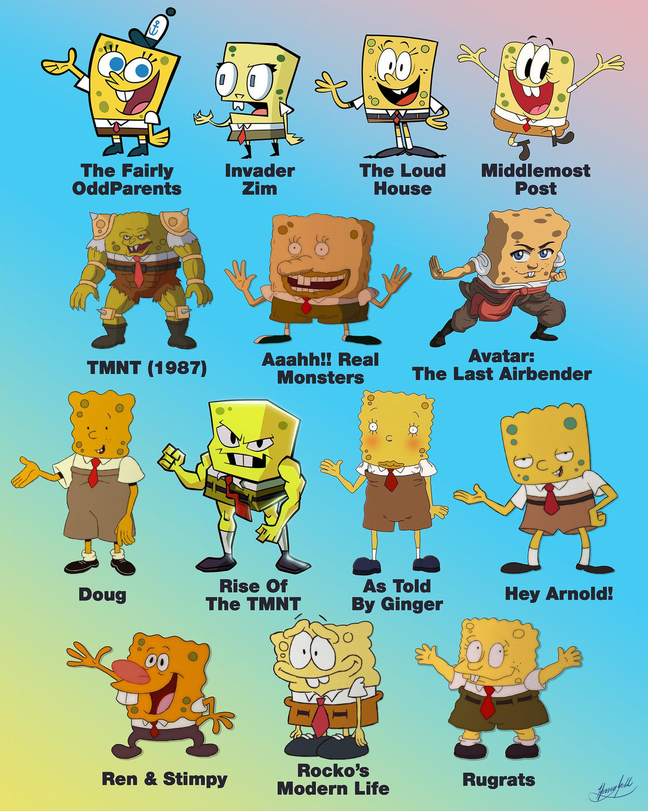 SpongeBob in Different Nickelodeon Art Styles by Trainboy452 on DeviantArt SpongeBob in Different Nickelodeon Art Styles by Trainboy452 on DeviantArt