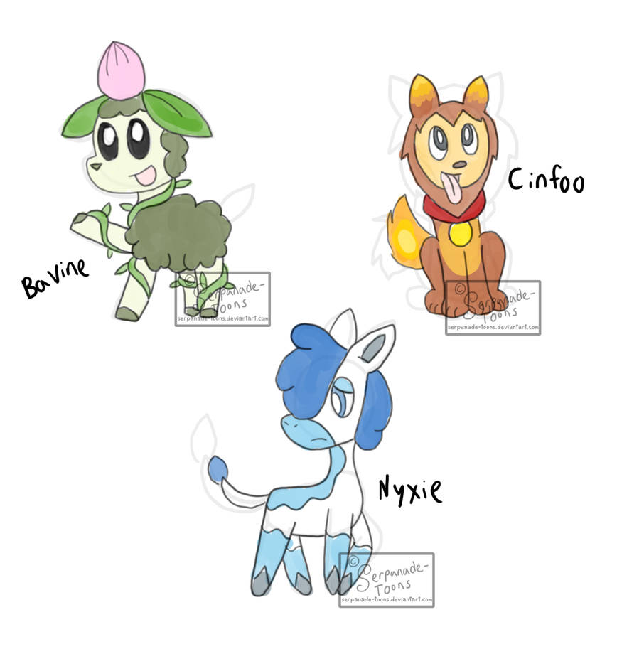 Concept: Fakemon Starters (Contest Entry) by Serpanade-Toons on DeviantArt Concept: Fakemon Starters (Contest Entry) by Serpanade-Toons on DeviantArt