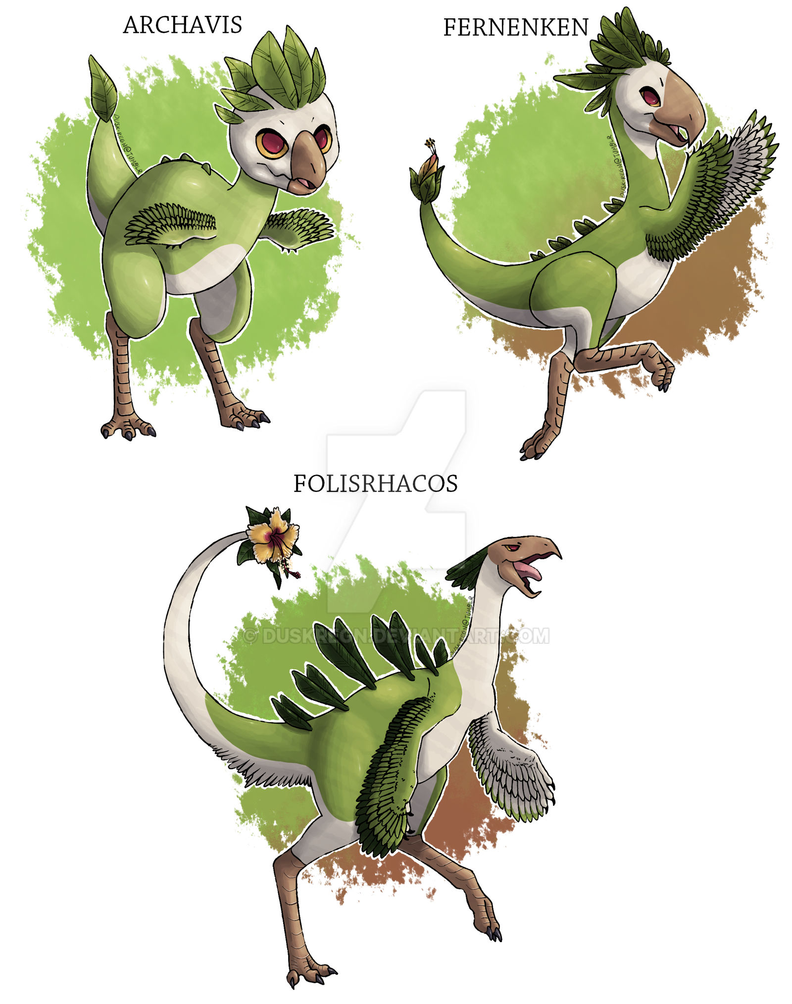 Grass Fakemon Starters Terror Birds By Duskregn On Deviantart