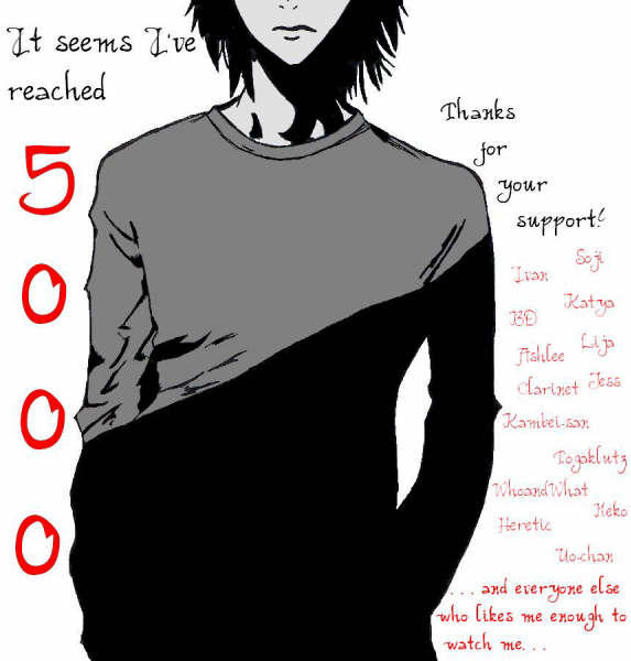 Thanx for the 5 k by DeathNoteFans on DeviantArt