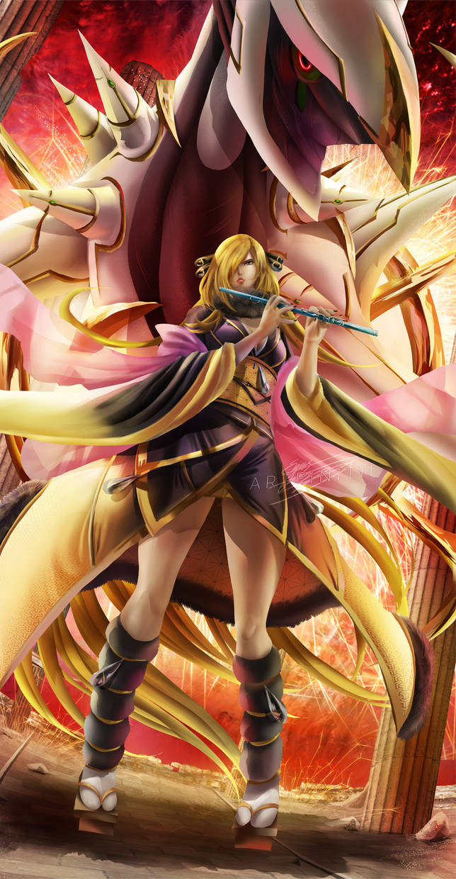 Cynthia And Arceus By Artfinitiida On Deviantart