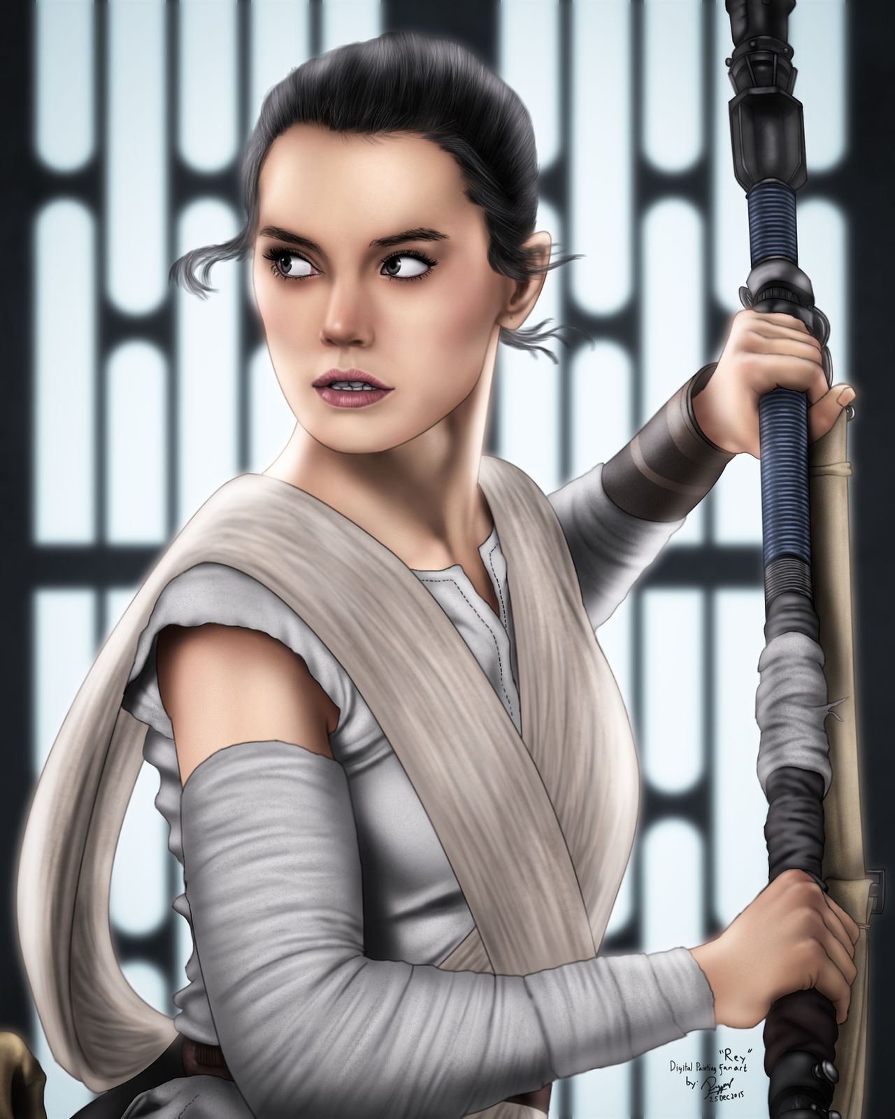 Rey The New Jedi Fanart Timelapse Video By Ronggo On Deviantart