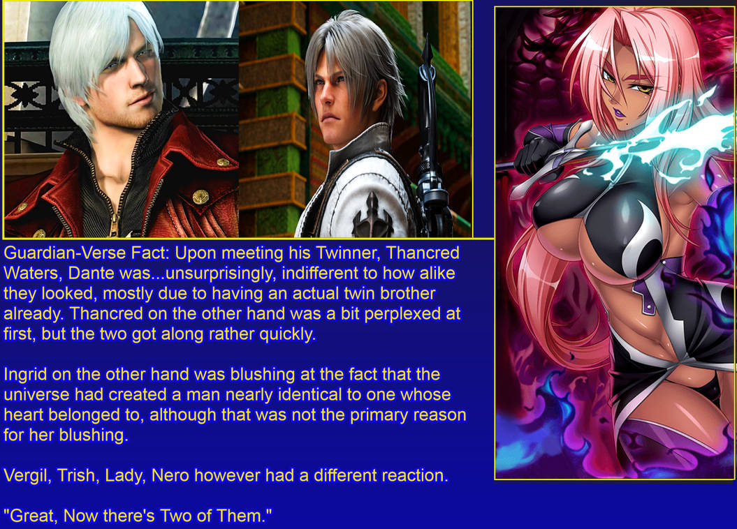 Guardian-Verse Fact Dante Meets Thancred by WOLFBLADE111 on DeviantArt Guardian-Verse Fact Dante Meets Thancred by WOLFBLADE111 on DeviantArt