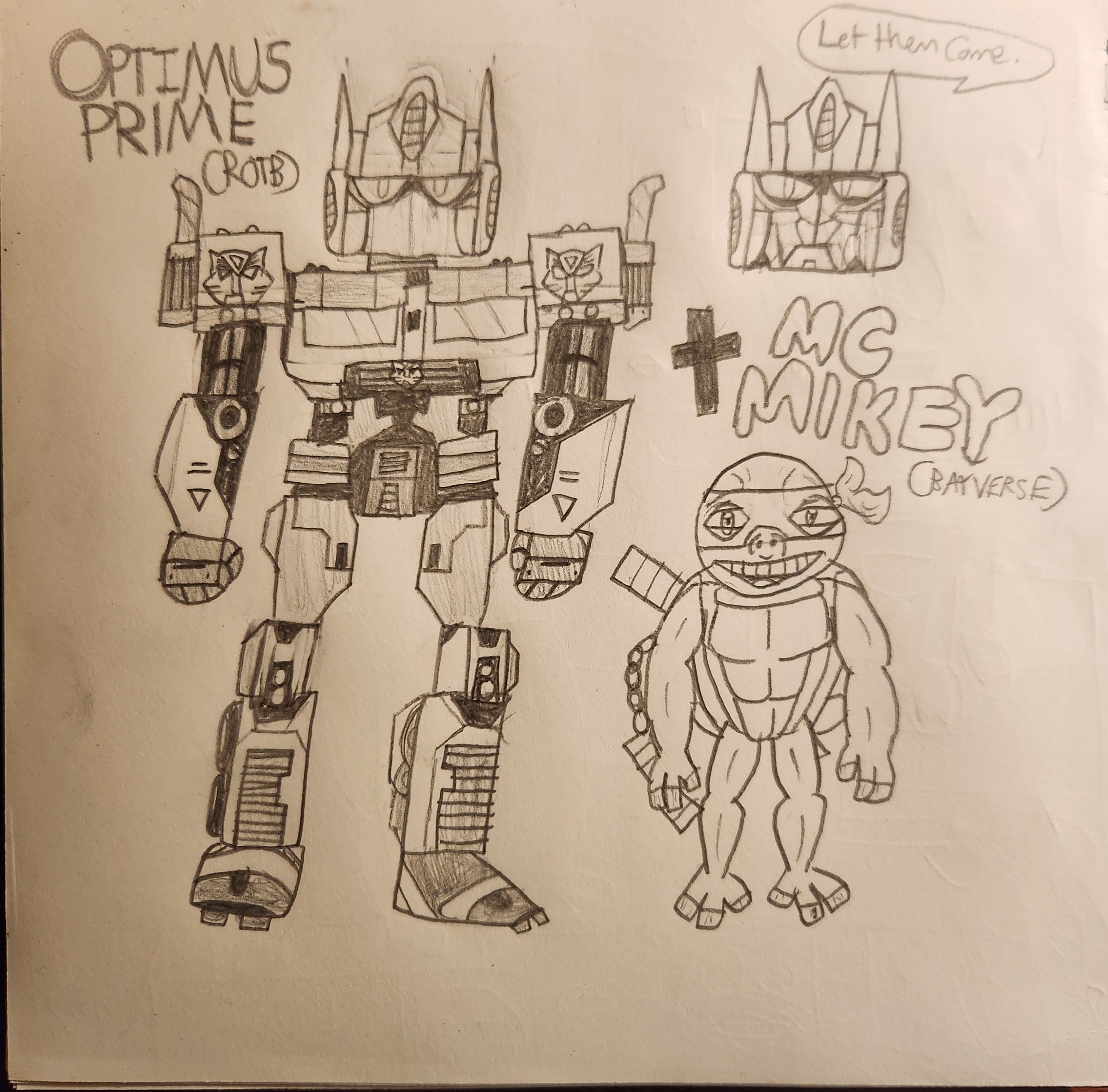 Optimus Prime (ROTB) and Mikey (Bayverse) Sketch by damianrxjd1516 on ... Optimus Prime (ROTB) and Mikey (Bayverse) Sketch by damianrxjd1516 on ...