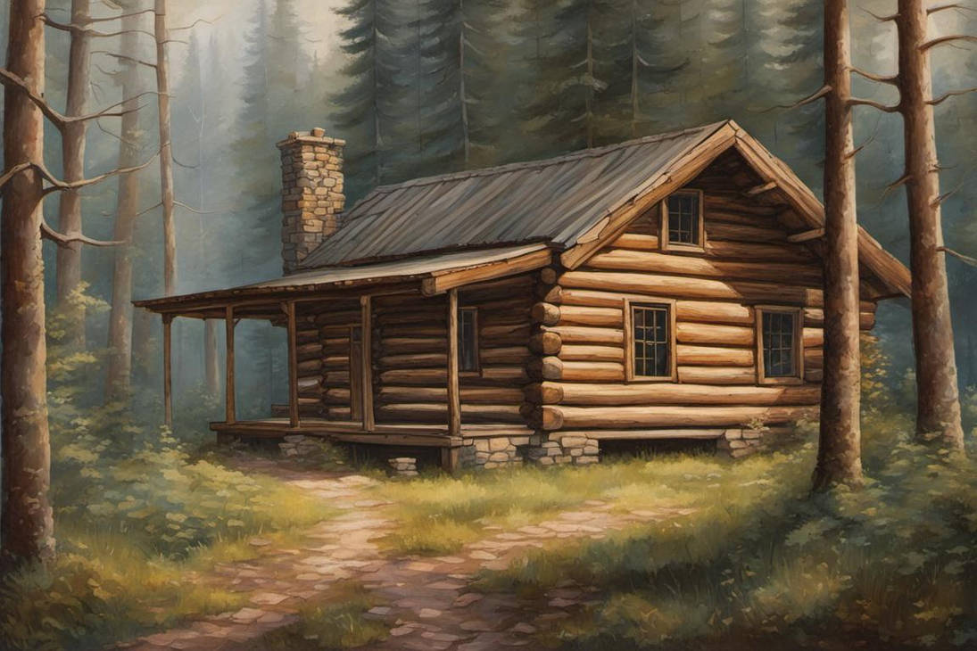 Painting Of Log Cabin In A Forest By NYXISGOD On DeviantArt painting-of-log-cabin-in-a-forest-by-nyxisgod-on-deviantart