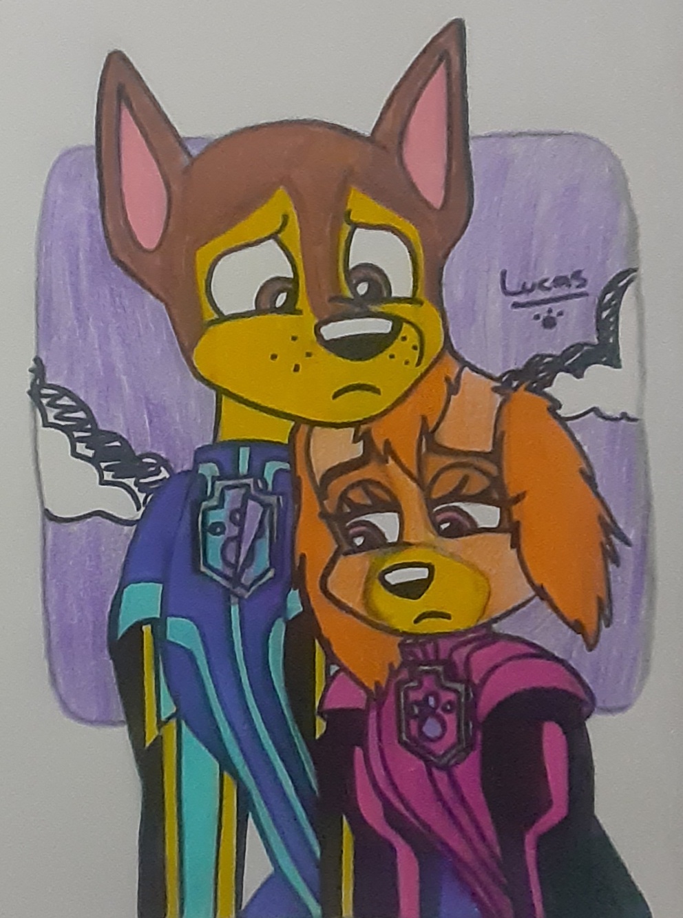 Paw Patrol The Mighty Movie Chase Comforting Skye By L21fanarts On Deviantart