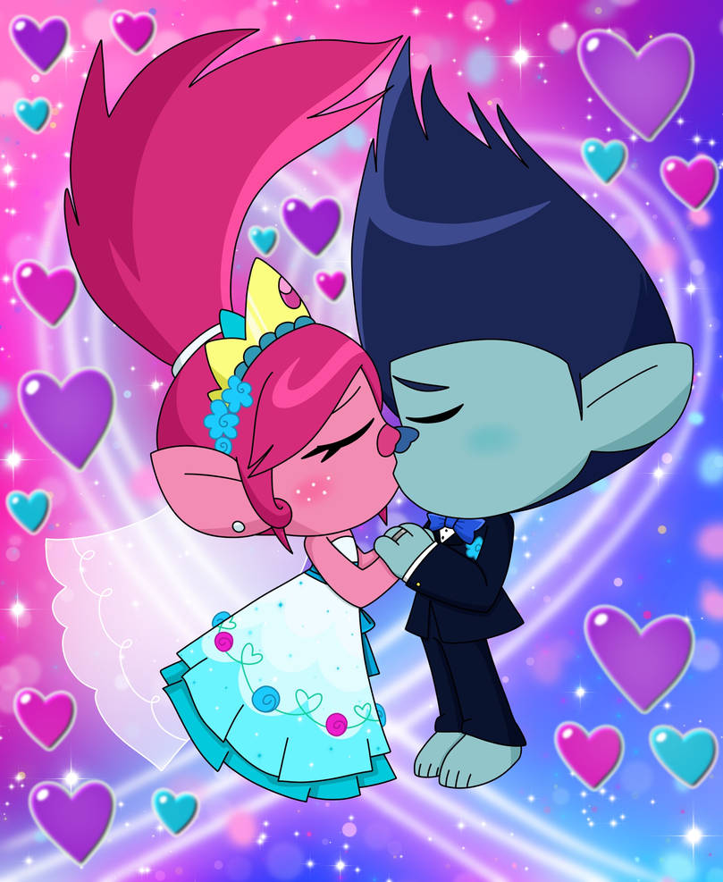 Branch X Poppy Wedding Kiss By Kawaiigirl27 On Deviantart