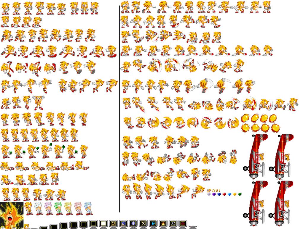 Super Sonic Original Sprite Sheet By Jayhyperstarx On Deviantart