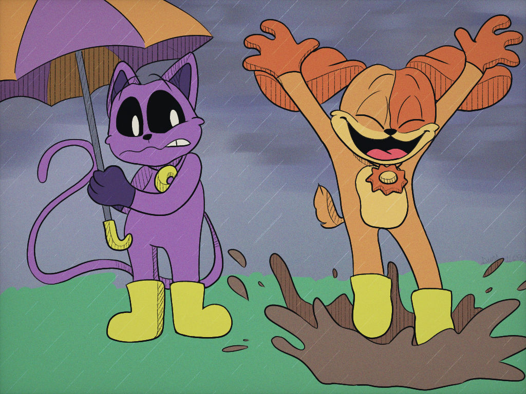 A rainy day with Catnap and Dogday. by Solarsunz on DeviantArt A rainy day with Catnap and Dogday. by Solarsunz on DeviantArt