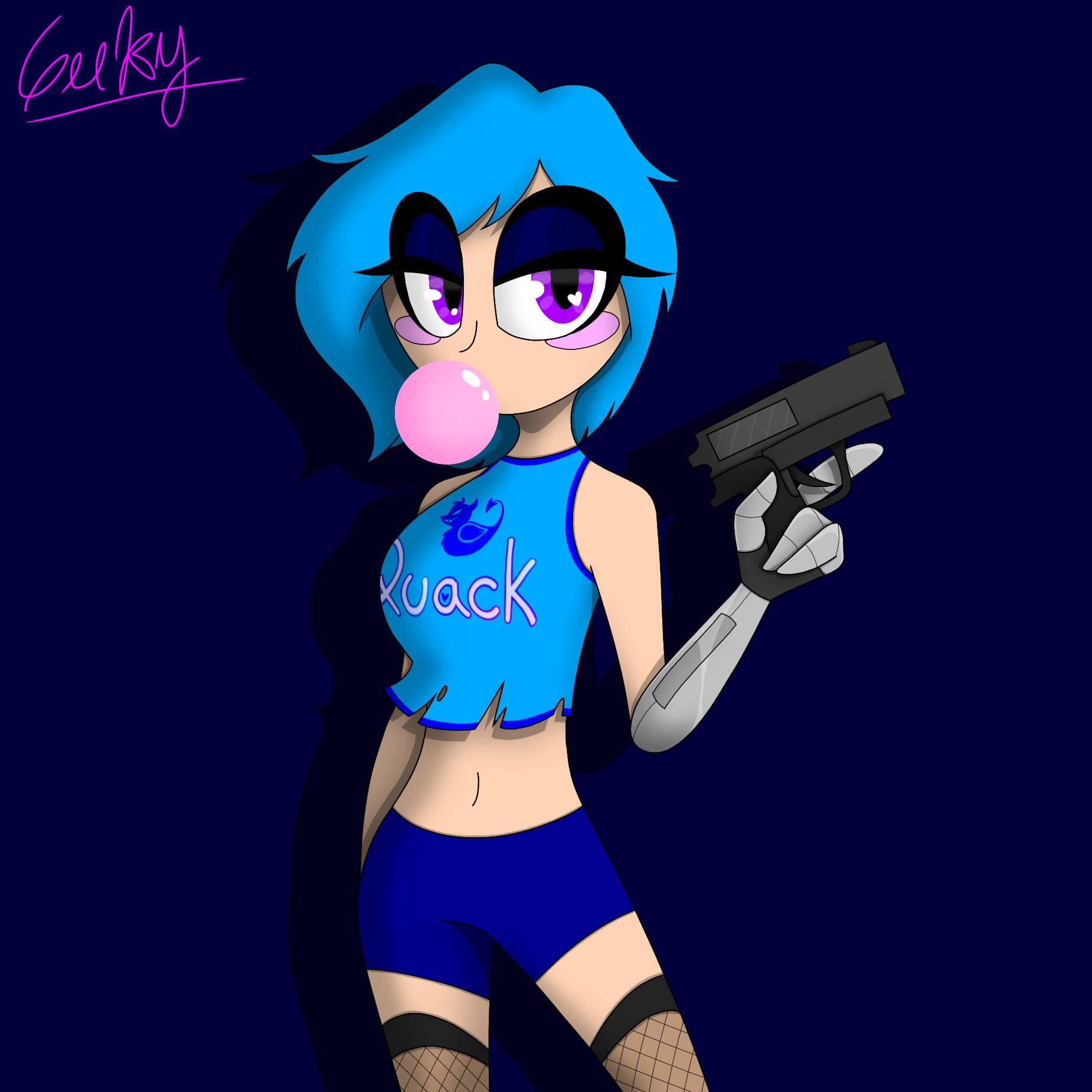 Tari With A Gun Smg4 By Geekytheartist On Deviantart