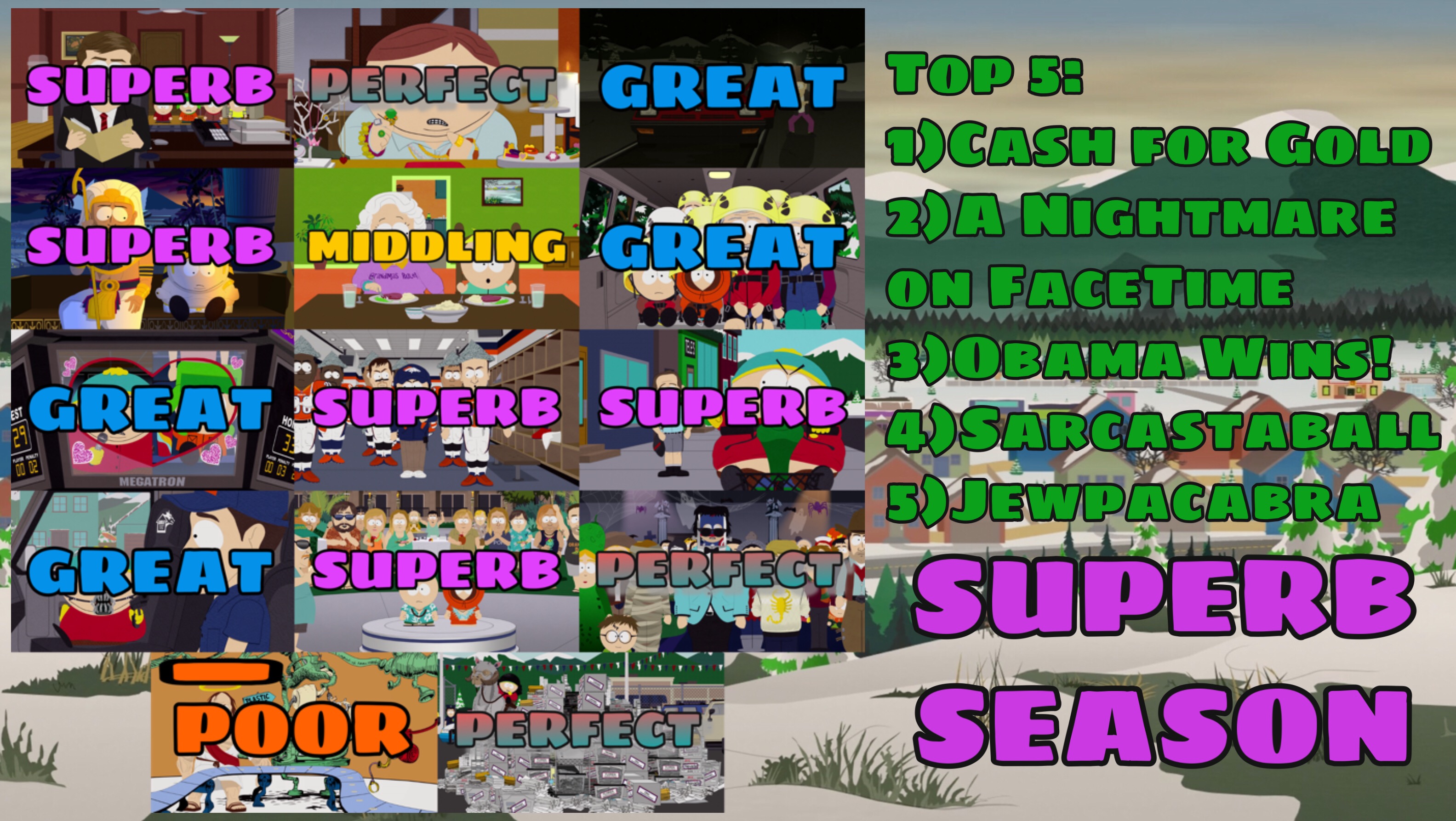South Park Season 16 Scorecard by allcoma on DeviantArt South Park Season 16 Scorecard by allcoma on DeviantArt