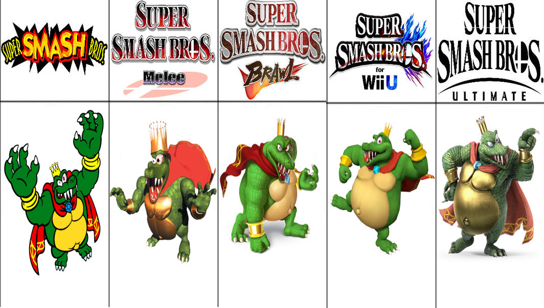 King Krools Art Evolution In Super Smash Bros By Mryoshi1996 On Deviantart