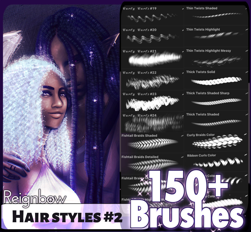 Hair Style Brushes For Procreate Photoshop Csp By Reignbowart On Deviantart