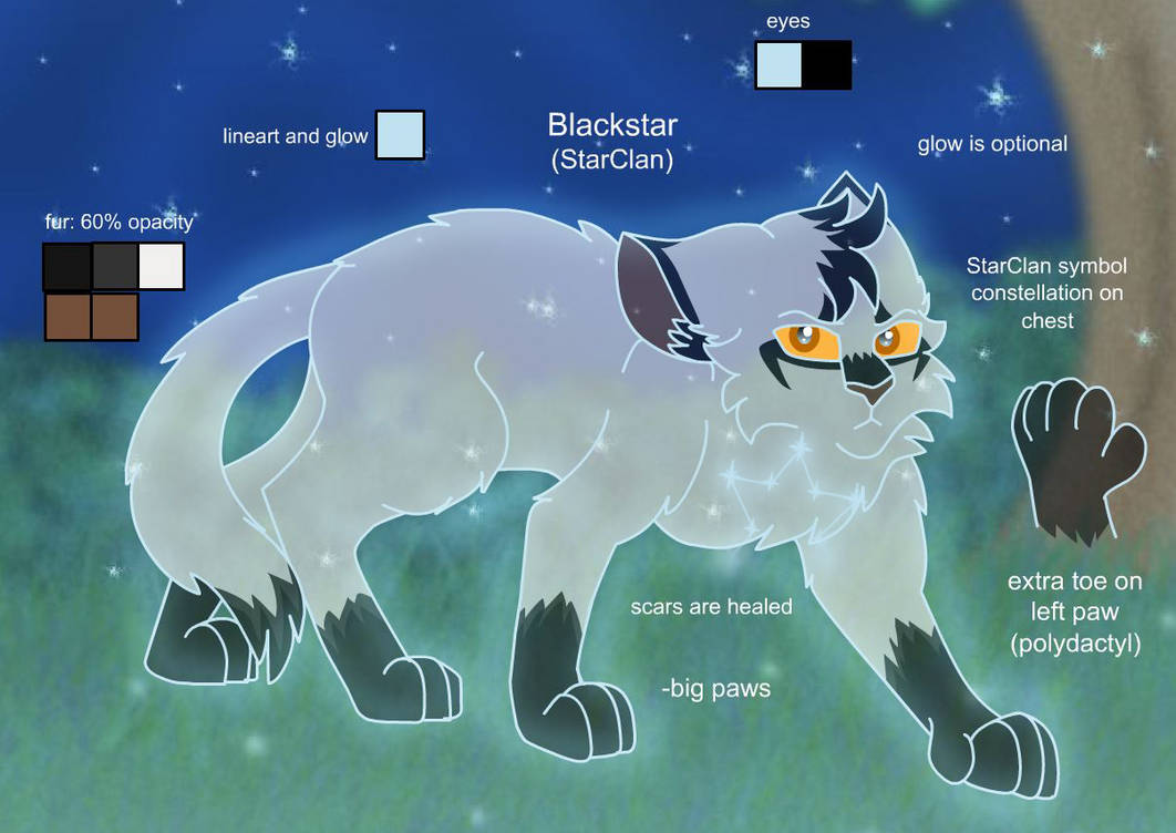 Warriors Design 1130 Blackstar Starclan By Thedawnmist On Deviantart