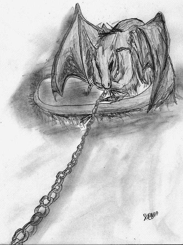 Chained dragon by random-moron on DeviantArt