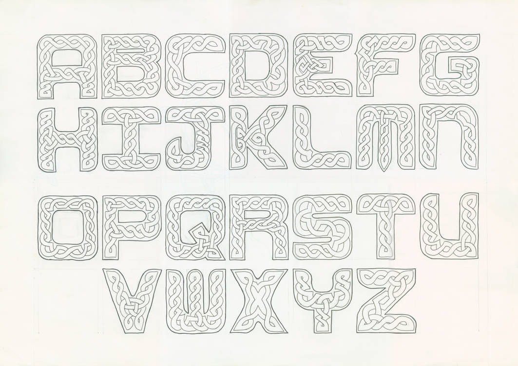 knotwork alphabet inked WIP by herbevore on DeviantArt