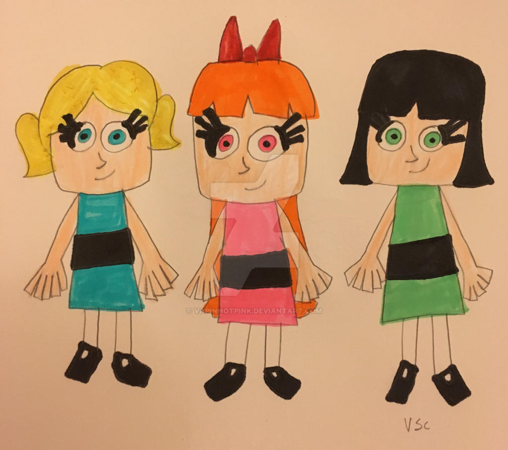 Powerpuff Girls Drawn In Hi Hi Puffy Amiyumi Style By Vapinhotpink On