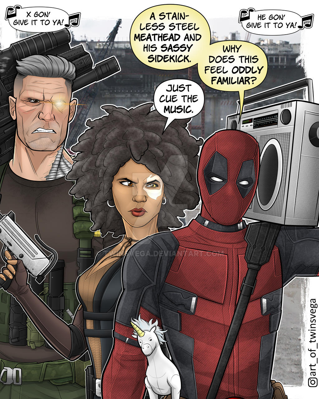 Deadpool Cable And Domino By Twinsvega On Deviantart