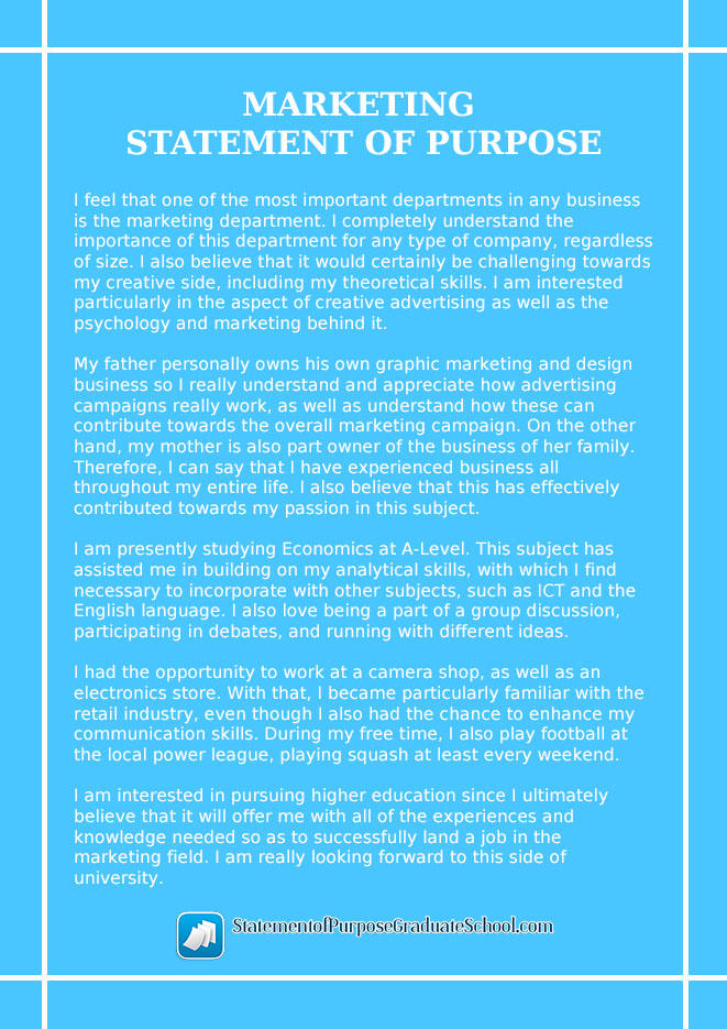 Marketing Statement Of Purpose Sample By SoPGraduateSchool On DeviantArt marketing-statement-of-purpose-sample-by-sopgraduateschool-on-deviantart