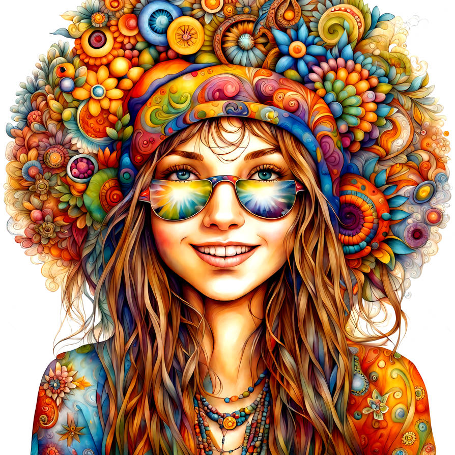 Happy Hippie Girl By Tik9pxqh On Deviantart