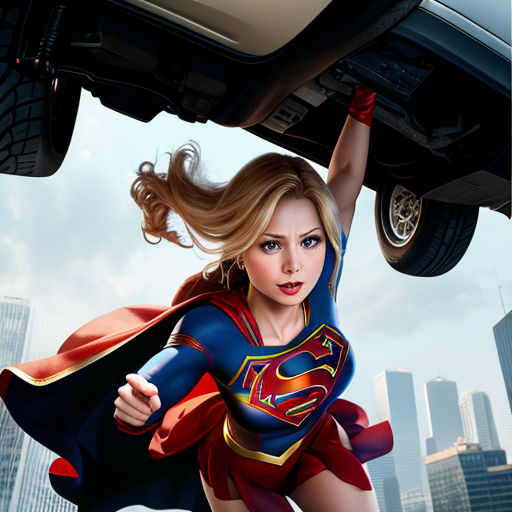 00280 Supergirl Lifts A Car Overhead Seed 39311775 By B00bzluvr On Deviantart