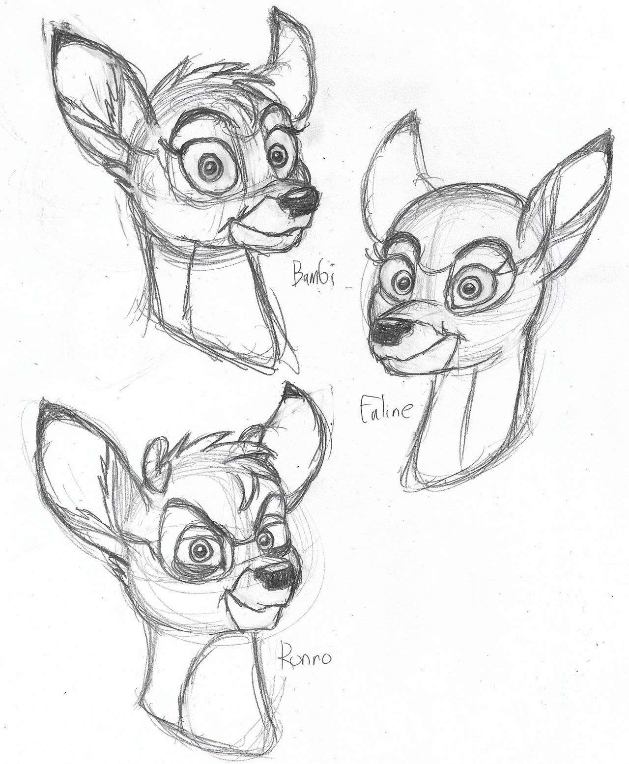 Bambi Faline And Ronno By Jamesthedalmatian On Deviantart