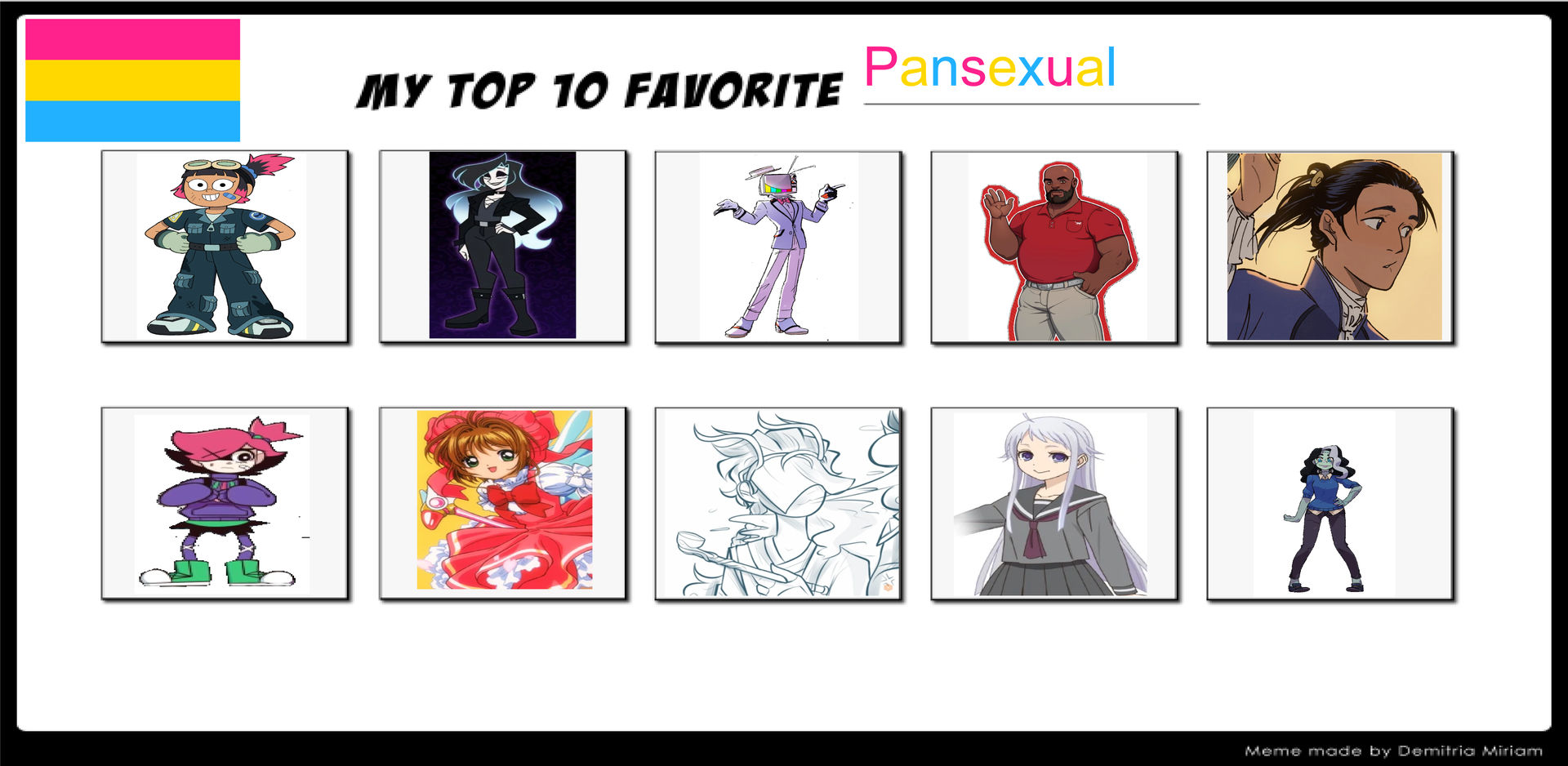 My Top 10 Favorite Pansexual Characters By Alyssaloyd On Deviantart