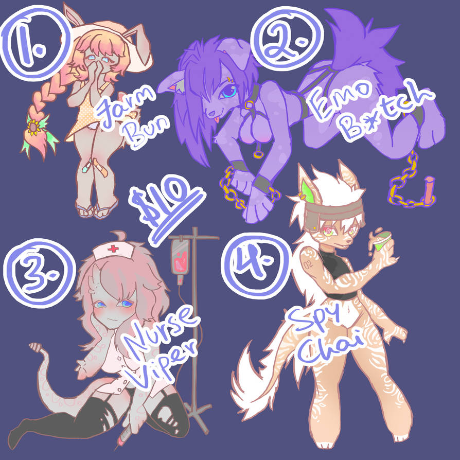 10 Cheap Fursona Adoptables Adopt Batch Closed By Mysticfoxspirit On
