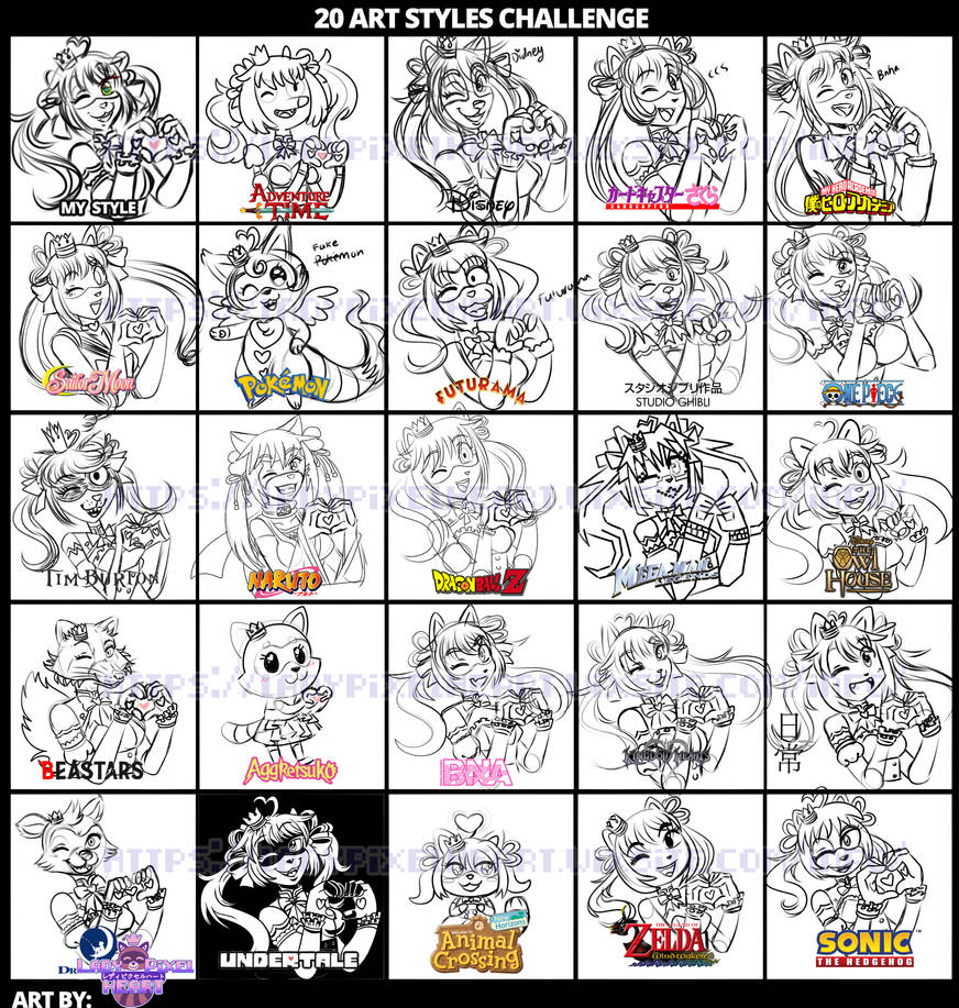 Unfinished 20 Style Art Challenge By Ladypixelheart On Deviantart