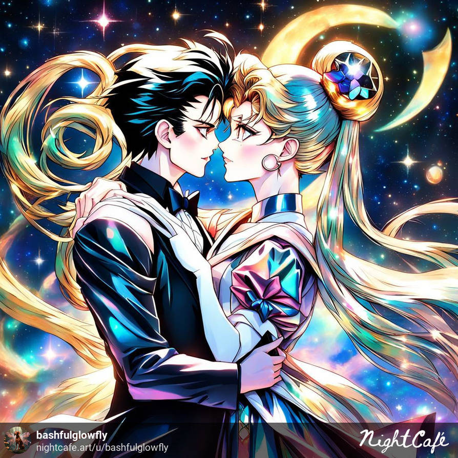 Sailor Moon Wearing Casual Dress Kissing Tuxedo By Bashfulglowfly On