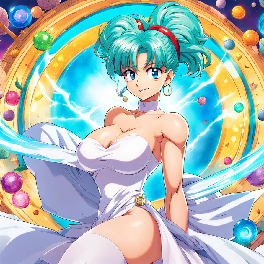 Bulma trying on wedding dress by tmkf1986 on DeviantArt Bulma trying on wedding dress by tmkf1986 on DeviantArt