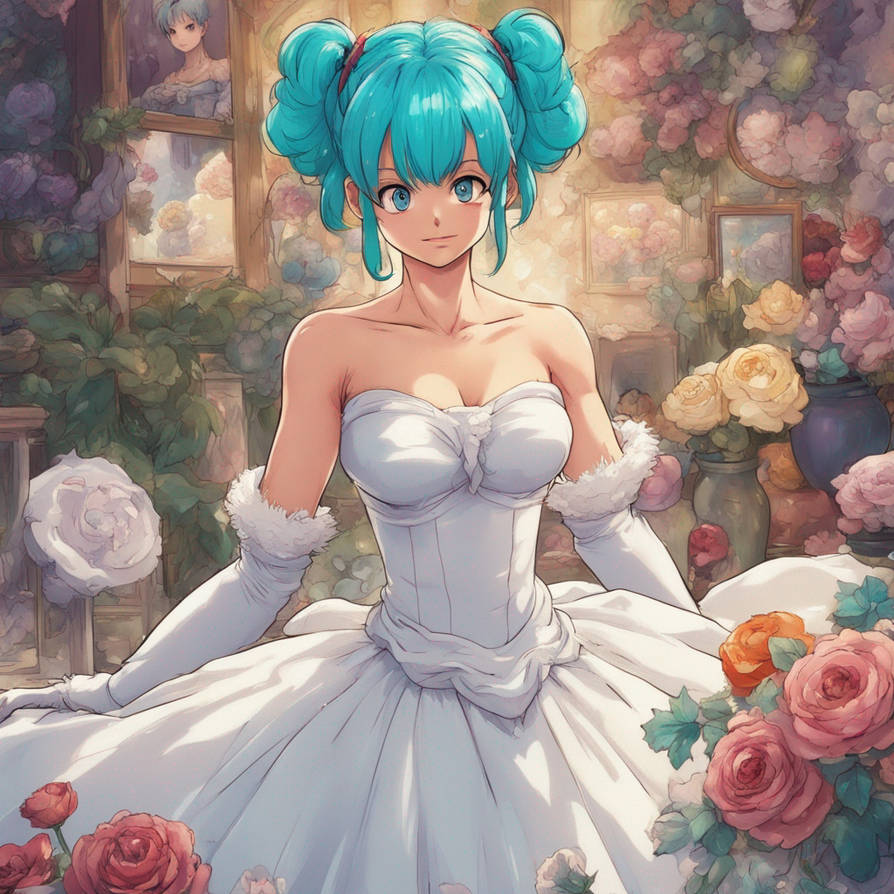Bulma trying on wedding dresses by tmkf1986 on DeviantArt Bulma trying on wedding dresses by tmkf1986 on DeviantArt