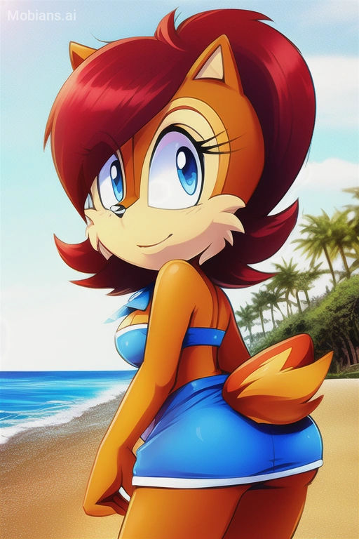 Sally Acorn At The Beach By Mechtail74 On Deviantart