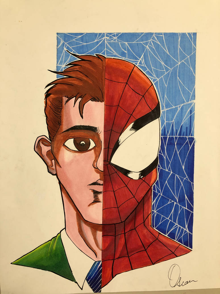 Spiderman Peter Parker Portrait By Oscarart36 On Deviantart