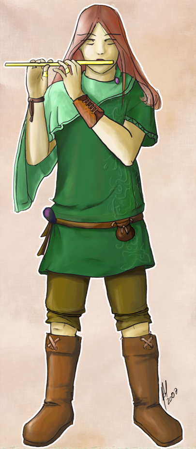 Bard playing flute by helvk on DeviantArt