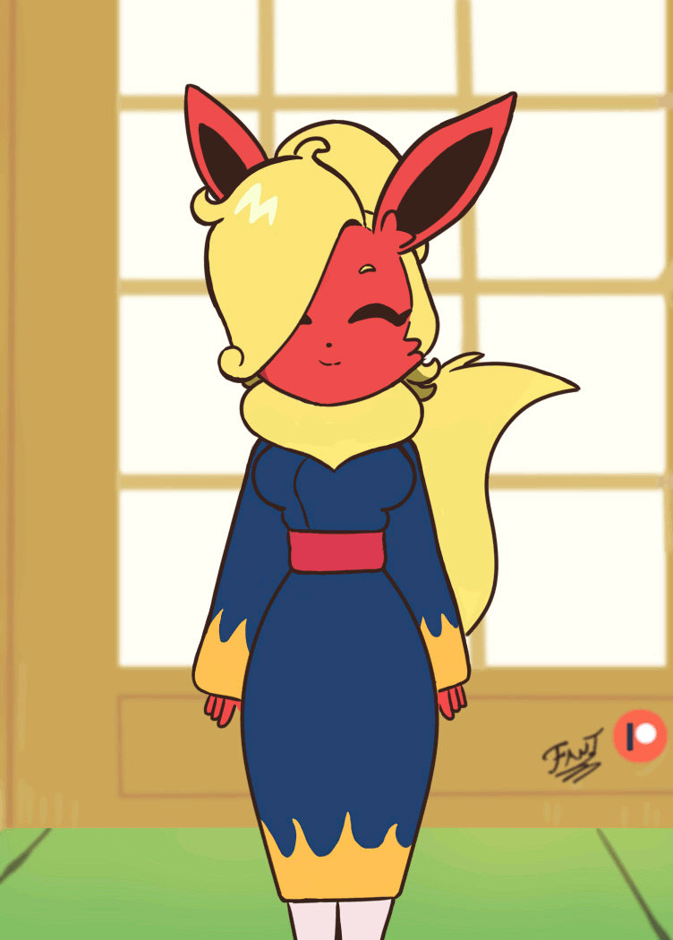 Flarin My New Flareon Girl By Fantdrawings On Deviantart