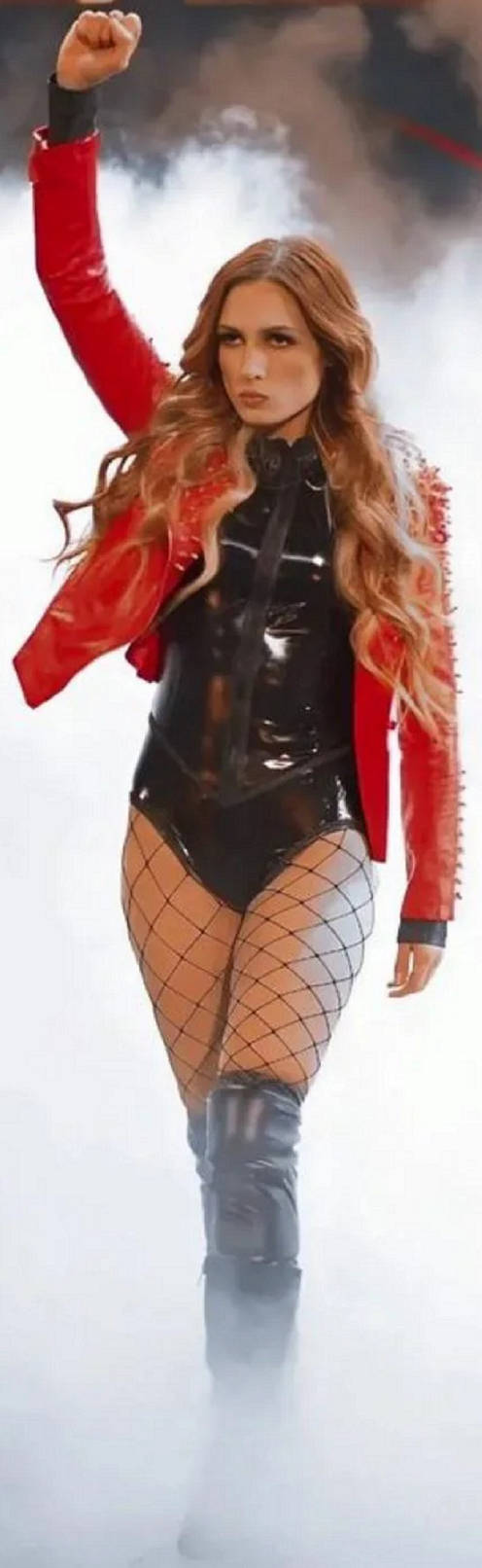 Becky Lynch Wearing Her Sexy Red Leather Jacket By Dragonmatt600 On Deviantart