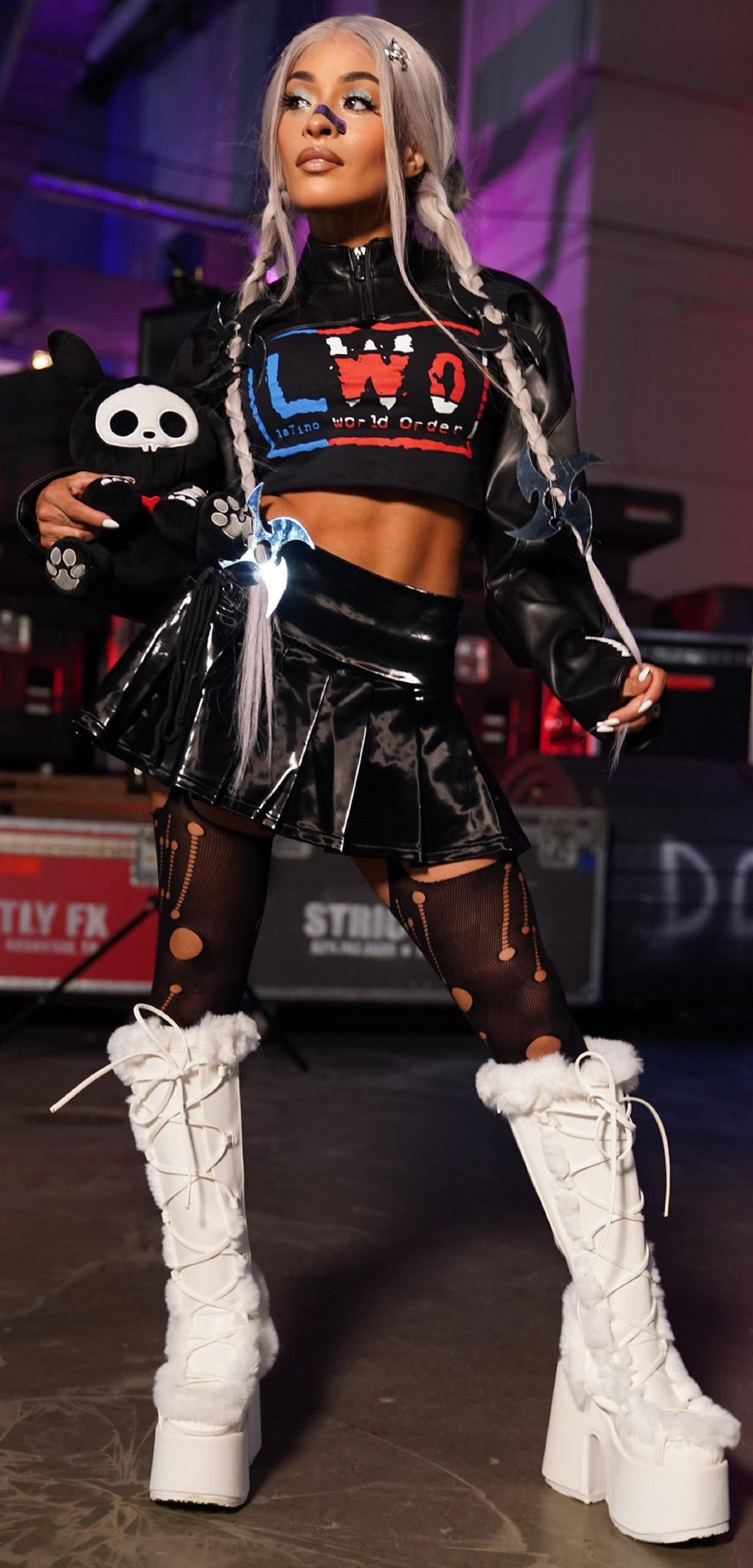 Zelina Vega Wearing A Sexy Mini Leather Skirt 1 By Dragonmatt600 On Deviantart