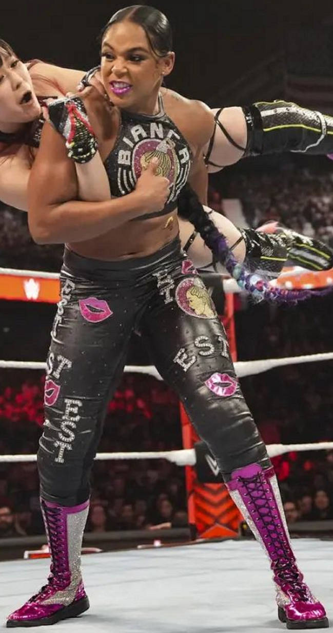 Bianca Belair Wearing Her Sexy Black Ring Gear 2 By Dragonmatt600 On