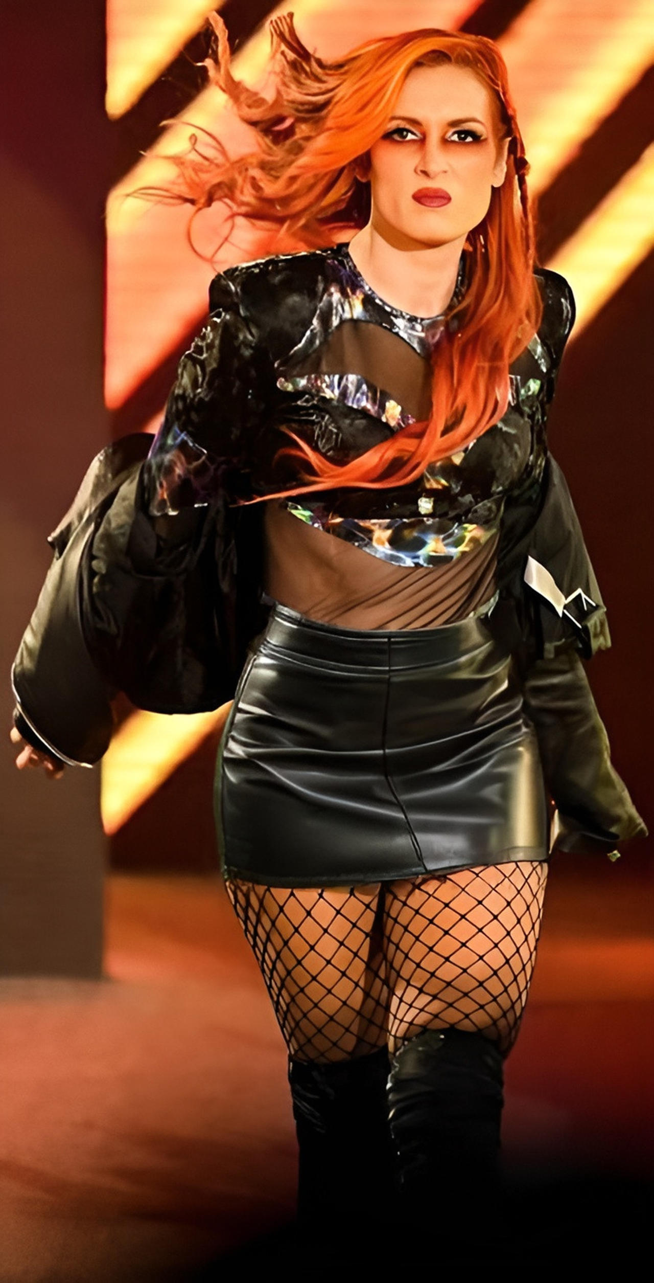 Becky Lynch Wearing A Sexy Mini Leather Skirt By Dragonmatt600 On Deviantart
