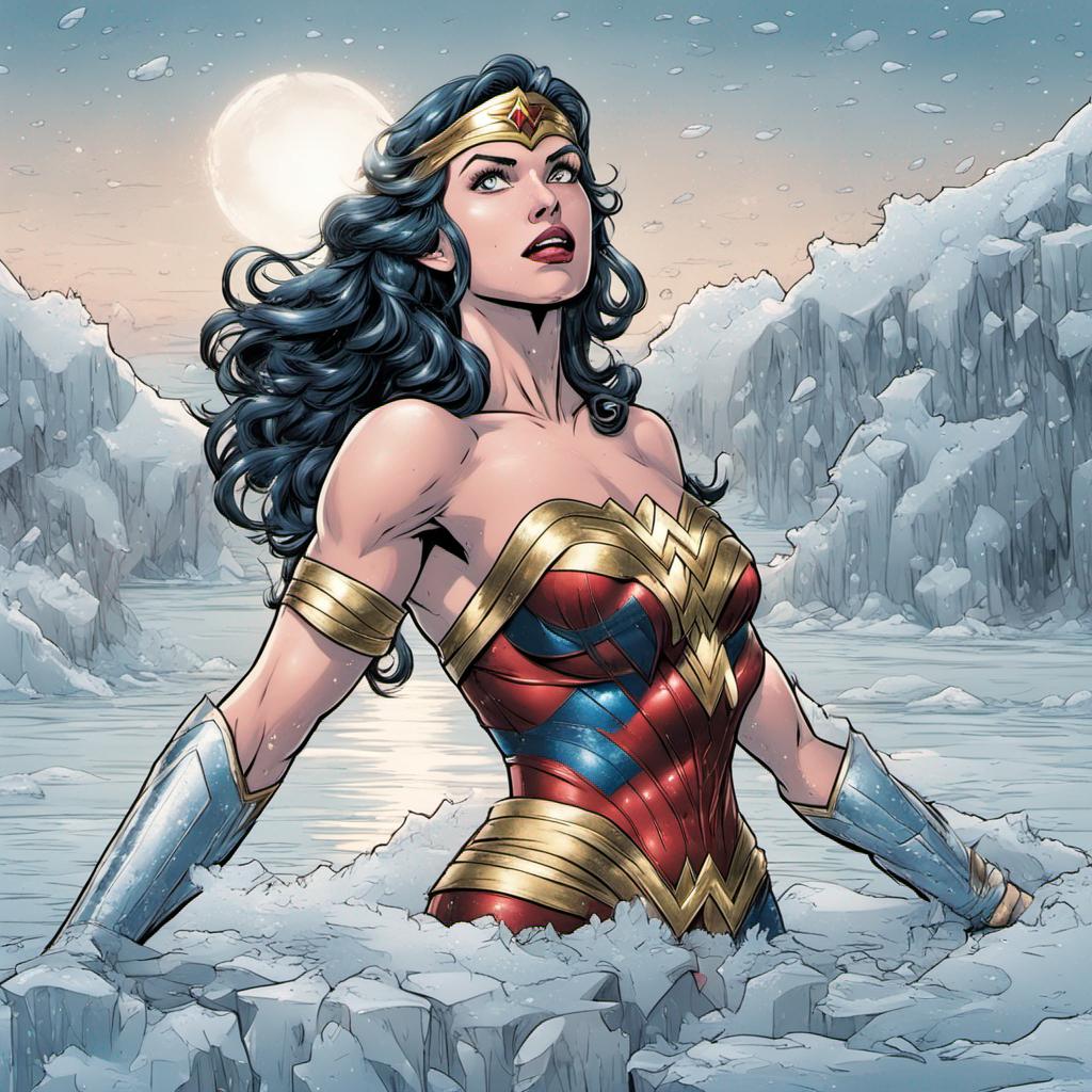 Wonder Womans Lower Body Trapped In Ice By Sudo5348 On Deviantart